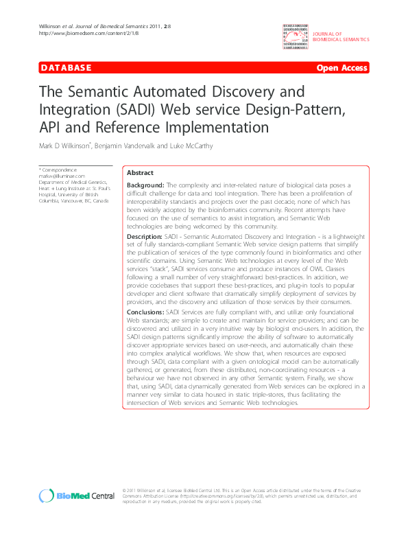 (PDF) SADI: Enhancing Bioinformatics Data Integration