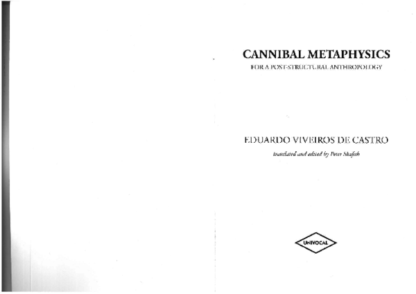 (PDF) "Introduction," to Eduardo Viveiros de Castro, Cannibal ...