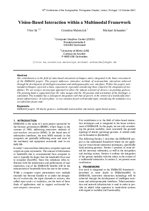 (PDF) Vision-Based Interaction within a Multimodal Framework | Michael Schnaider - Academia.edu