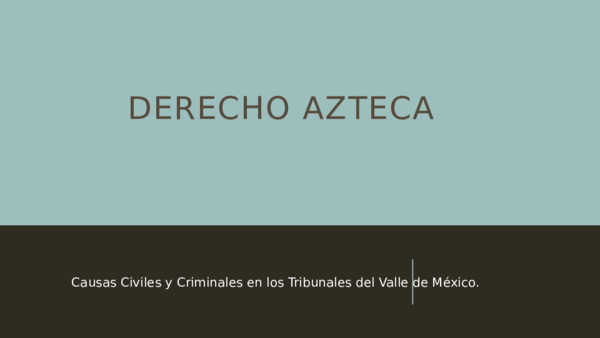(PPT) Derecho Azteca