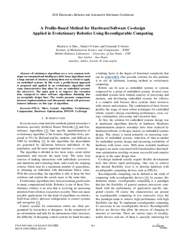 (PDF) A Profile-Based Method for Hardware/Software Co-design Applied in Evolutionary Robotics ...
