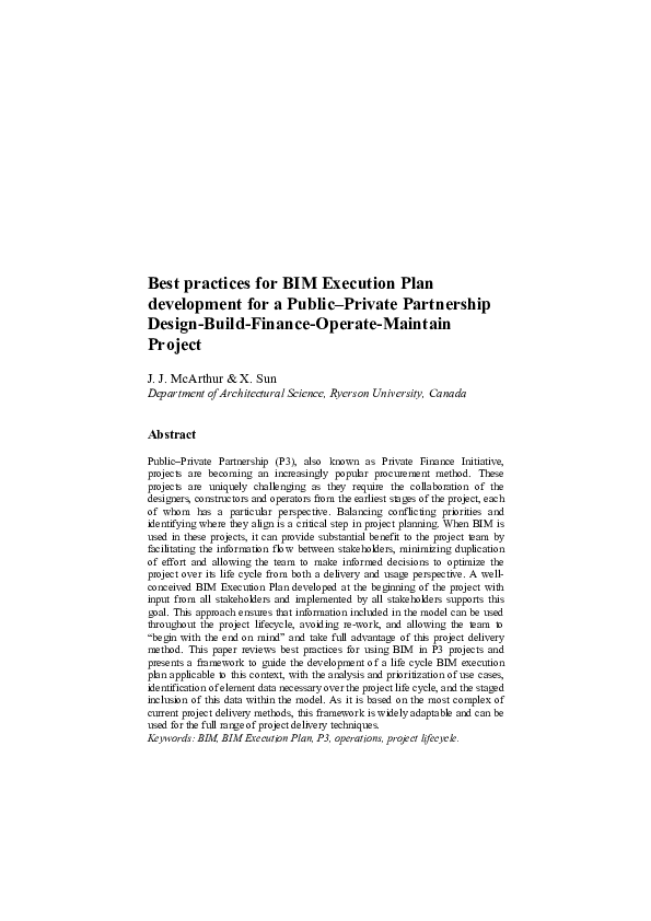 (PDF) Best practices for BIM Execution Plan development for a Public ...