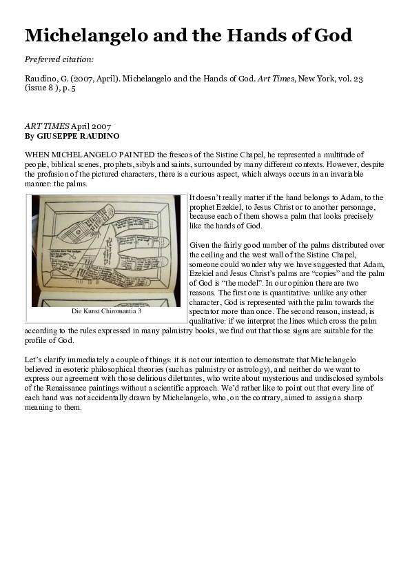 (PDF) Michelangelo and the Hands of God