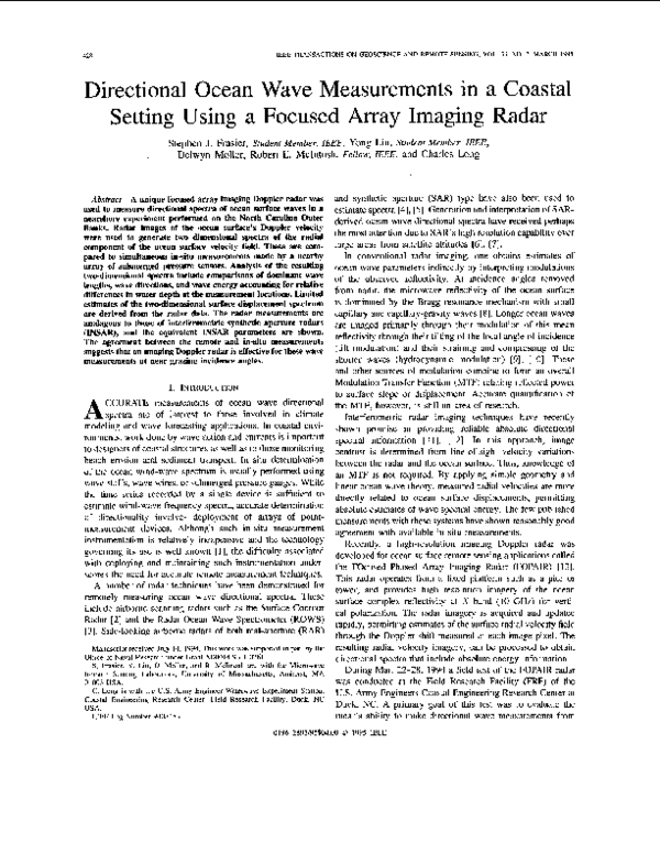 (PDF) Directional ocean wave measurements in a coastal setting using a ...
