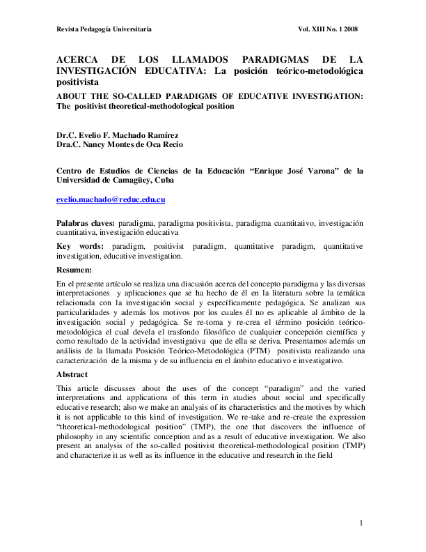 (PDF) ACERCA DE LOS LLAMADOS PARADIGMAS DE LA INVESTIGACIN EDUCATIVA ...
