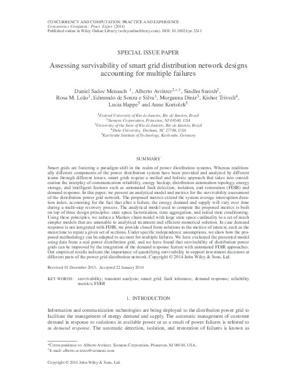 (PDF) Assessing survivability of smart grid distribution network designs accounting for multiple ...