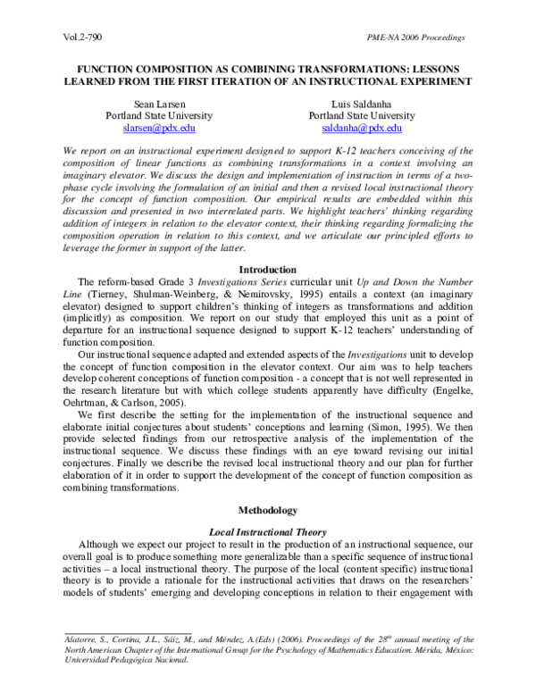 (PDF) FUNCTION COMPOSITION AS COMBINING TRANSFORMATIONS: LESSONS ...