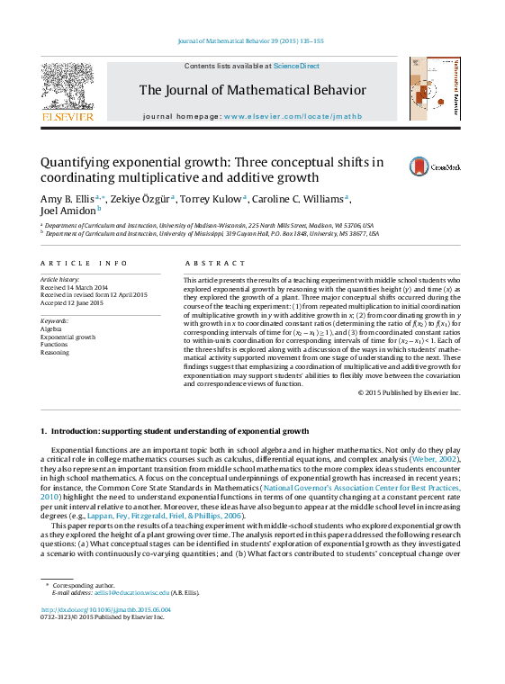 (PDF) Quantifying exponential growth: Three conceptual shifts in ...