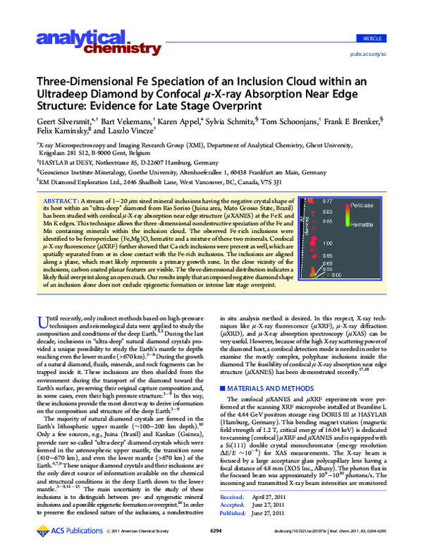 (PDF) Three-Dimensional Fe Speciation of an Inclusion Cloud within an ...