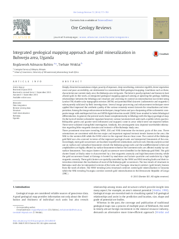 (PDF) Integrated geological mapping approach and gold mineralization in ...