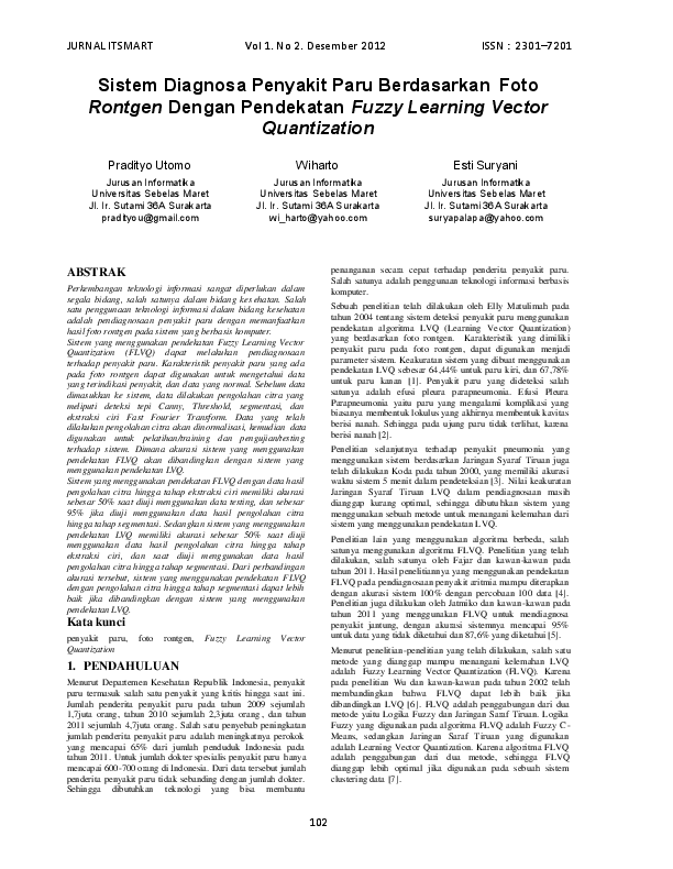(PDF) Sistem Diagnosa Penyakit Paru Berdasarkan Foto Rontgen Dengan Pendekatan Fuzzy Learning ...