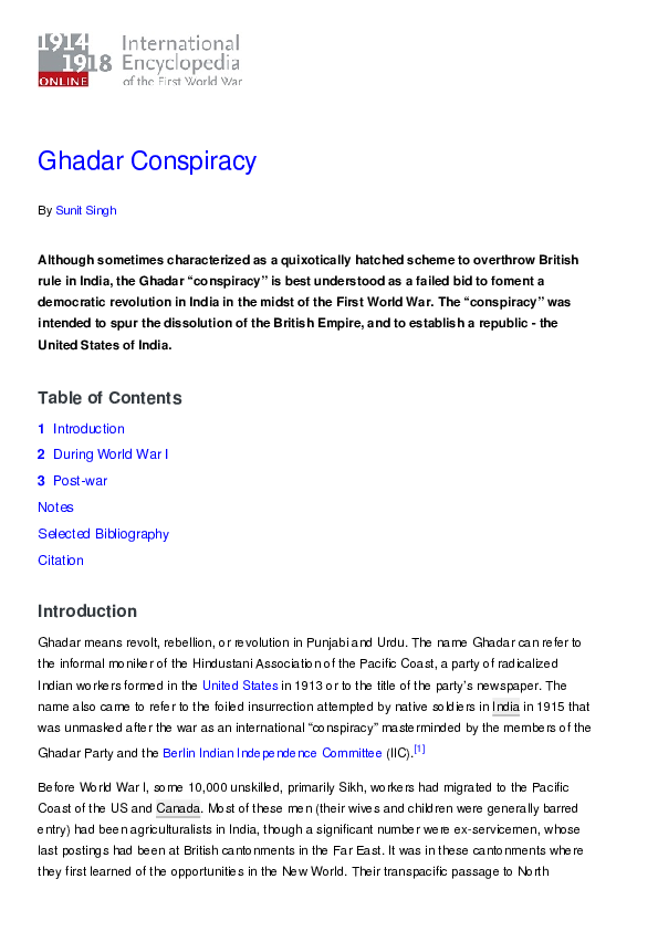 (PDF) Ghadar Conspiracy
