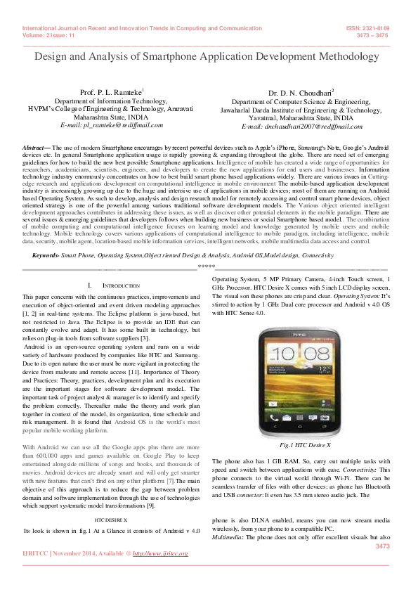 (PDF) Design and Analysis of Smartphone Application Development Methodology
