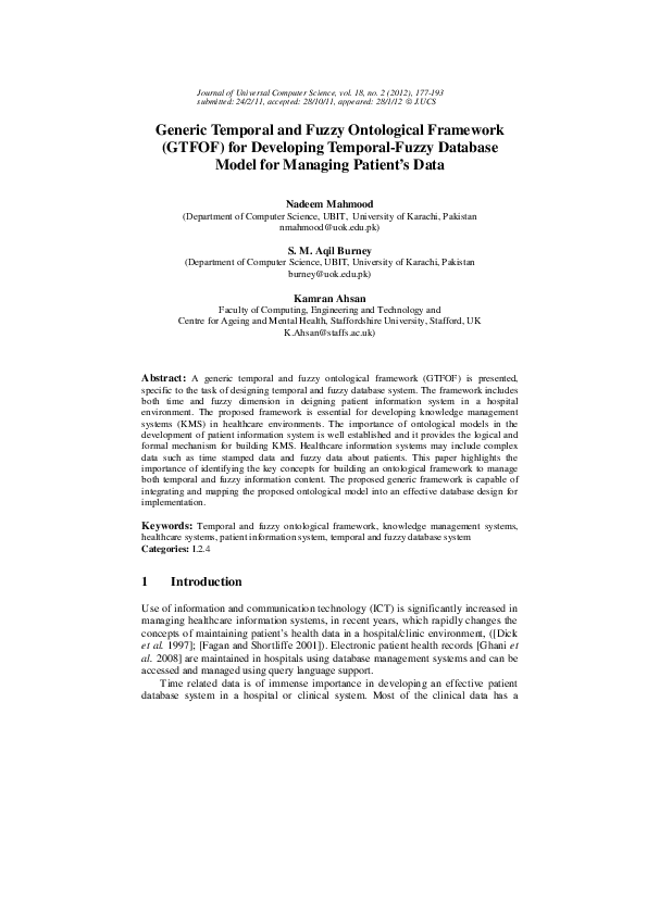 (PDF) Generic Temporal and Fuzzy Ontological Framework (GTFOF) for Developing Temporal-Fuzzy ...
