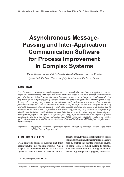 (PDF) Asynchronous Message-Passing and Inter-Application Communication Software for Process ...