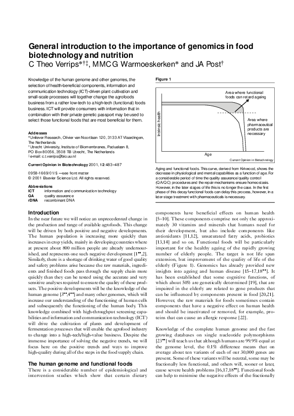 (PDF) General introduction to the importance of genomics in food ...