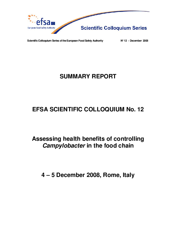 (PDF) EFSA's 12th Scientific Colloquium — Assessing health benefits of ...