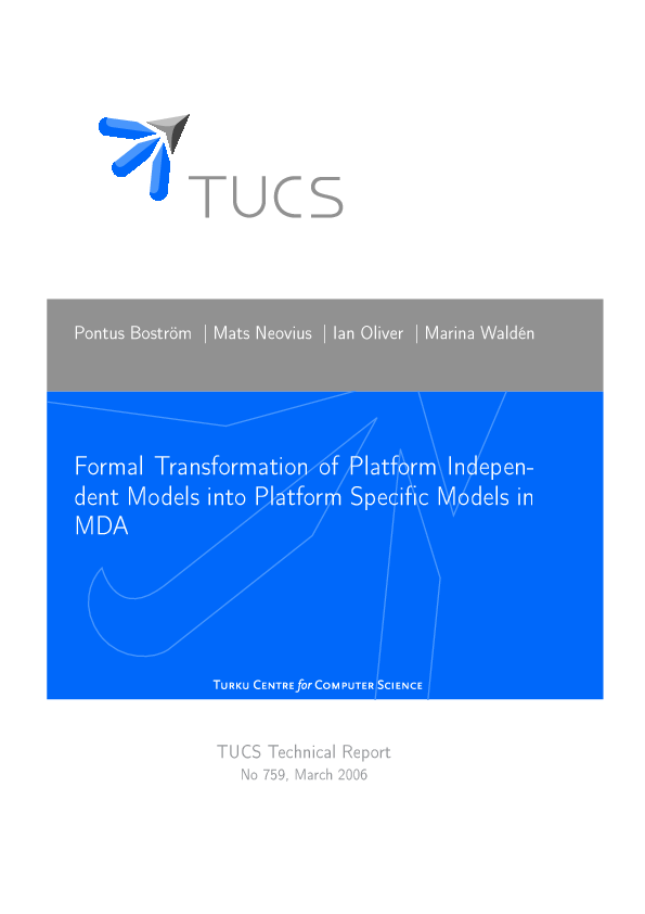 (PDF) Formal Transformation of Platform Independent Models into ...