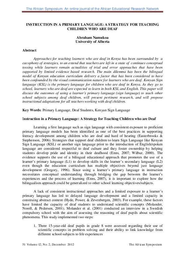 (PDF) INSTRUCTION IN A PRIMARY LANGUAGE: A STRATEGY FOR TEACHING ...