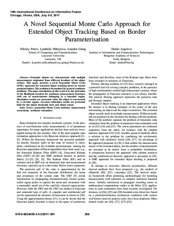 Pdf A Novel Sequential Monte Carlo Approach For Extended Object