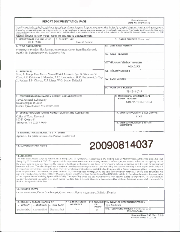 (PDF) Preparing to predict: The Second Autonomous Ocean Sampling ...