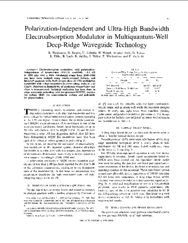 (PDF) Polarization-independent and ultra-high bandwidth electroabsorption modulator in ...