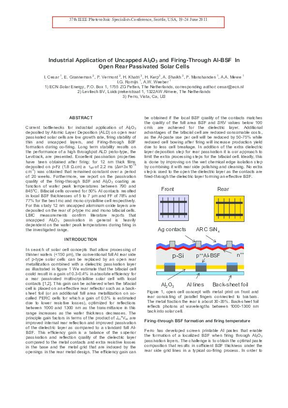 (PDF) Industrial application of uncapped Al 2 O 3 and firing-through Al ...