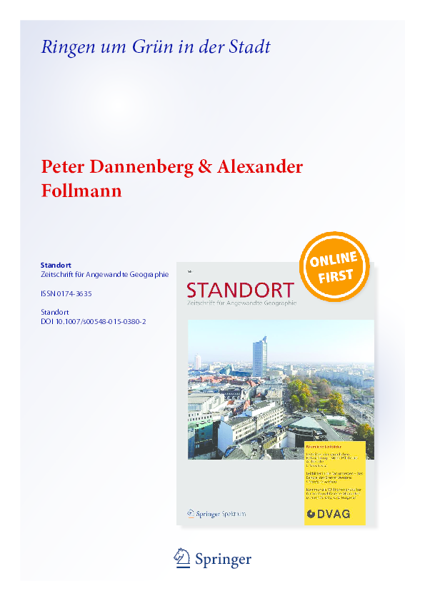 (PDF) Ringen um Grün in der Stadt.