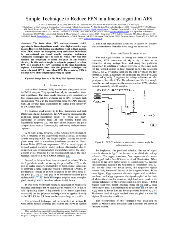 Pdf Simple Technique To Reduce Fpn In A Linear Logarithm Aps