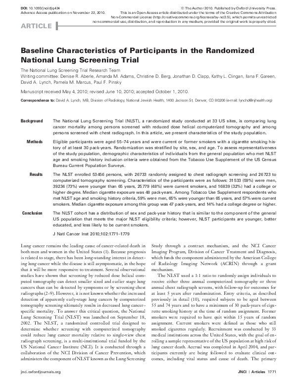 (PDF) Effective Dose Assessment for Participants in the National Lung ...