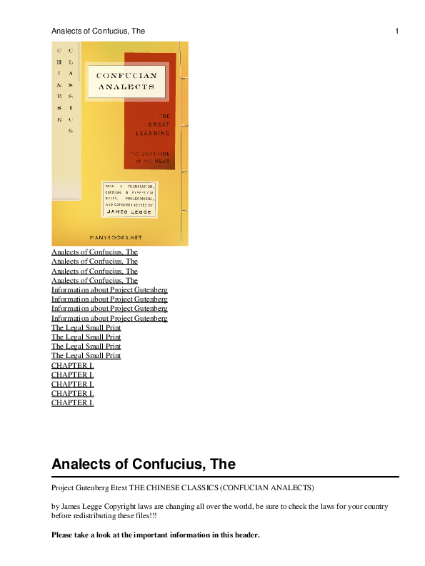 (PDF) The Analects of Confucius