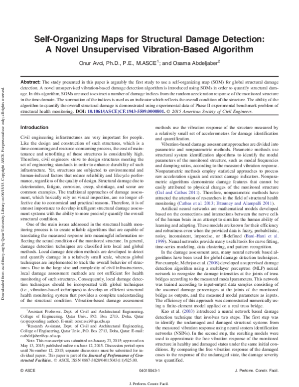 (PDF) Self-Organizing Maps for Structural Damage Detection: A Novel ...