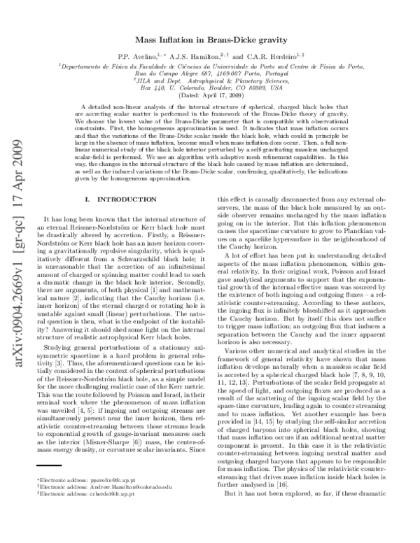 (PDF) Mass inflation in Brans-Dicke gravity | Carlos Herdeiro ...