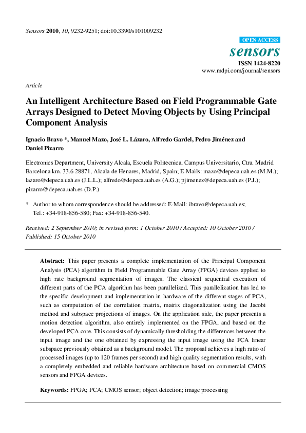 (PDF) An Intelligent Architecture Based on Field Programmable Gate Arrays Designed to Detect ...
