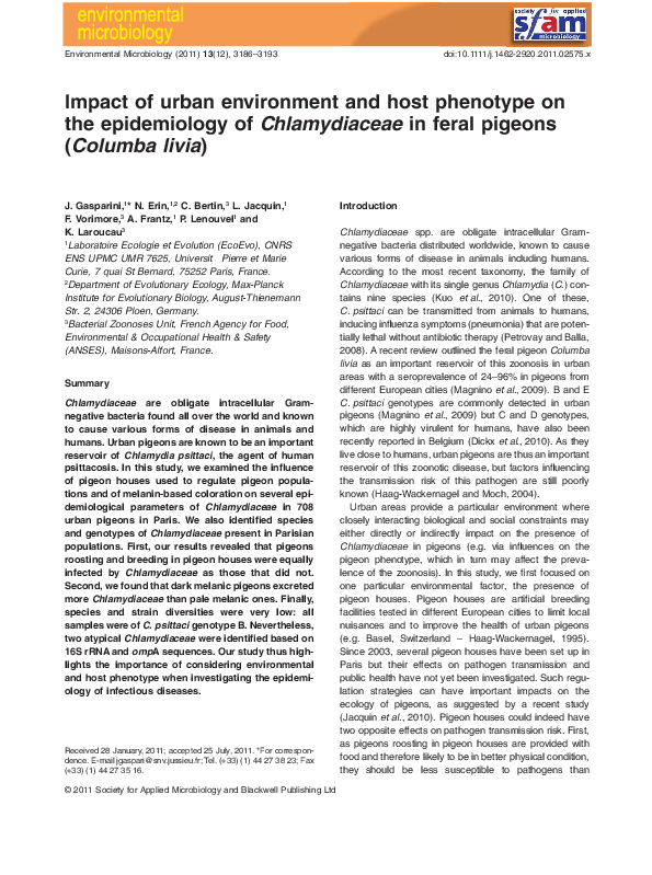 (PDF) Impact of urban environment and host phenotype on the ...