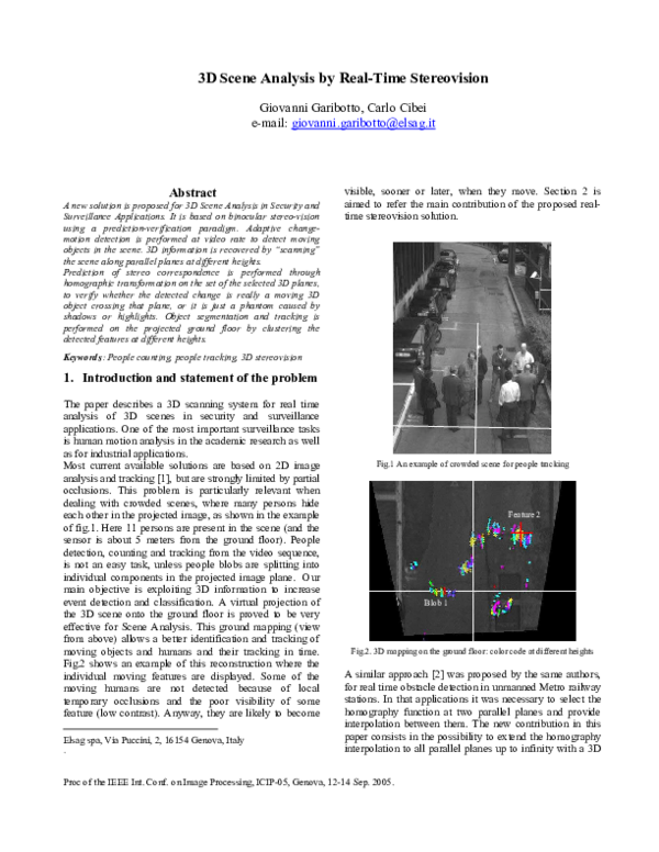 Pdf 3d Scene Analysis By Real Time Stereovision