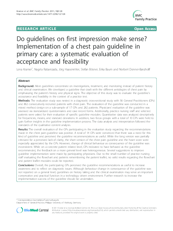 (PDF) Do guidelines on first impression make sense? Implementation of a ...