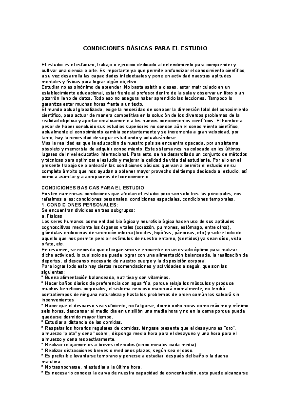 (DOC) CONDICIONES BASICAS PARA EL ESTUDIO