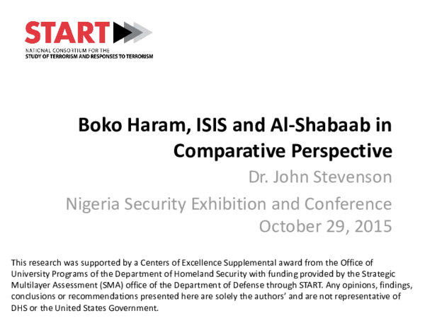 (PDF) Boko Haram, ISIS and Al-Shabaab in Comparative Perspective