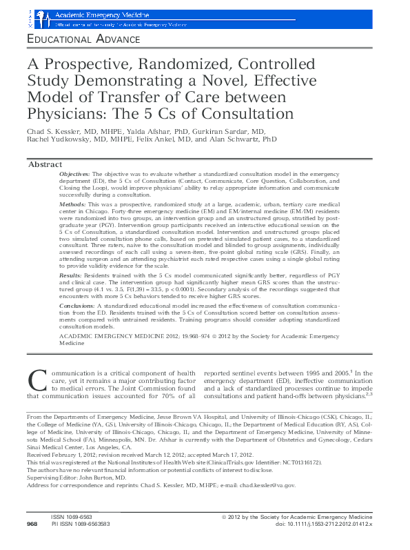 (PDF) A Prospective, Randomized, Controlled Study Demonstrating a Novel ...