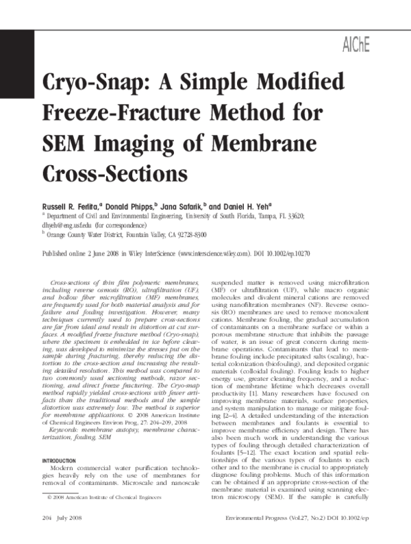 (PDF) Cryo‐snap: A simple modified freeze‐fracture method for SEM ...