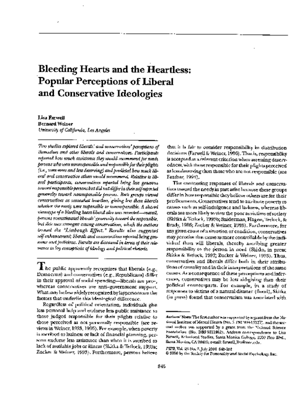 (PDF) Bleeding Hearts and the Heartless: Popular Perceptions of Liberal ...
