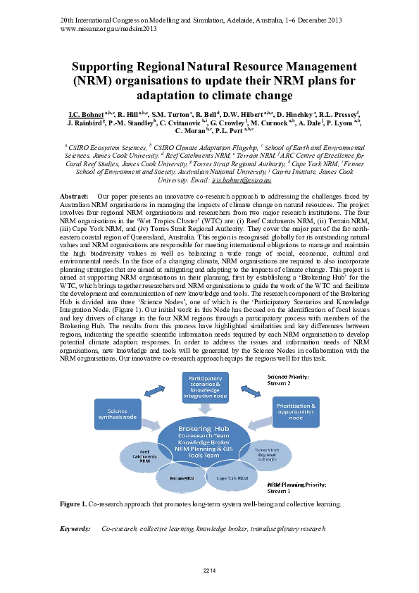 (PDF) Supporting Regional Natural Resource Management (NRM) organisations to update their NRM ...