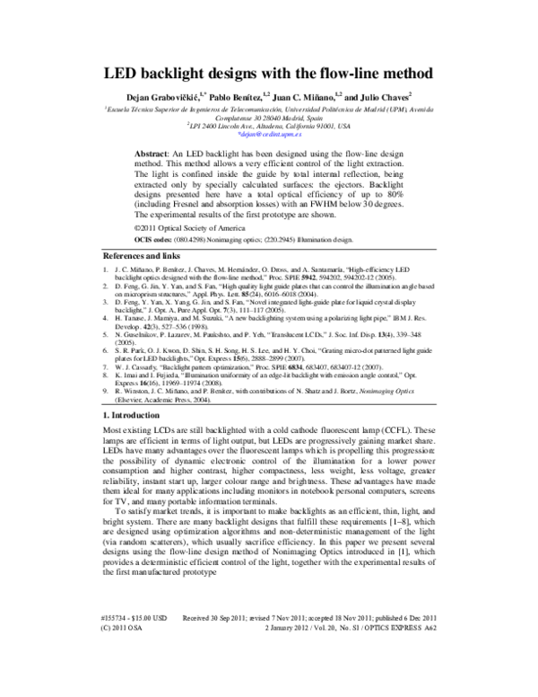 (PDF) LED backlight designs with the flow-line method