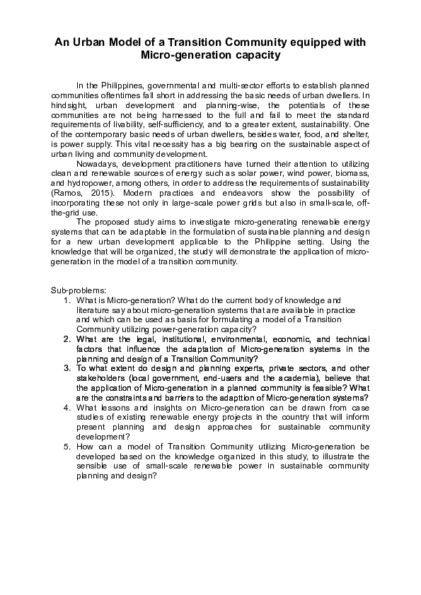 (DOC) An Urban Model of a Transition Community equipped with Micro ...