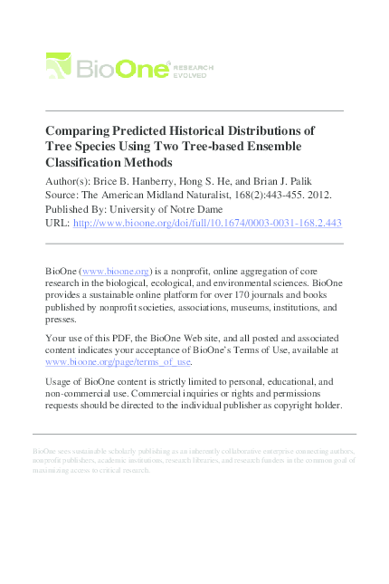 (PDF) Comparing Predicted Historical Distributions of Tree Species ...