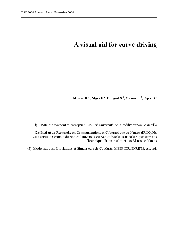 (PDF) Optimizing Visual Strategies in Curve Driving