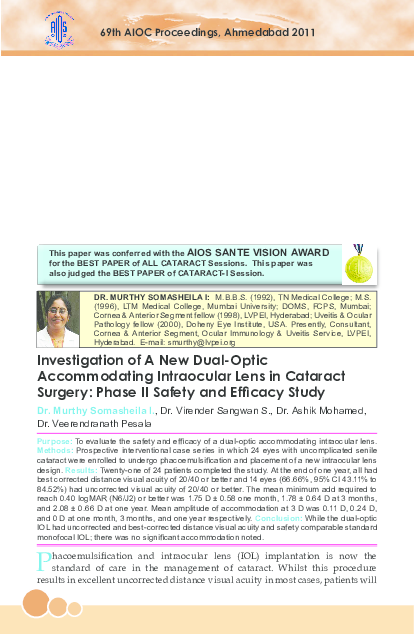 (PDF) Investigation of a New Dual-Optic Accommodating Intraocular Lens ...
