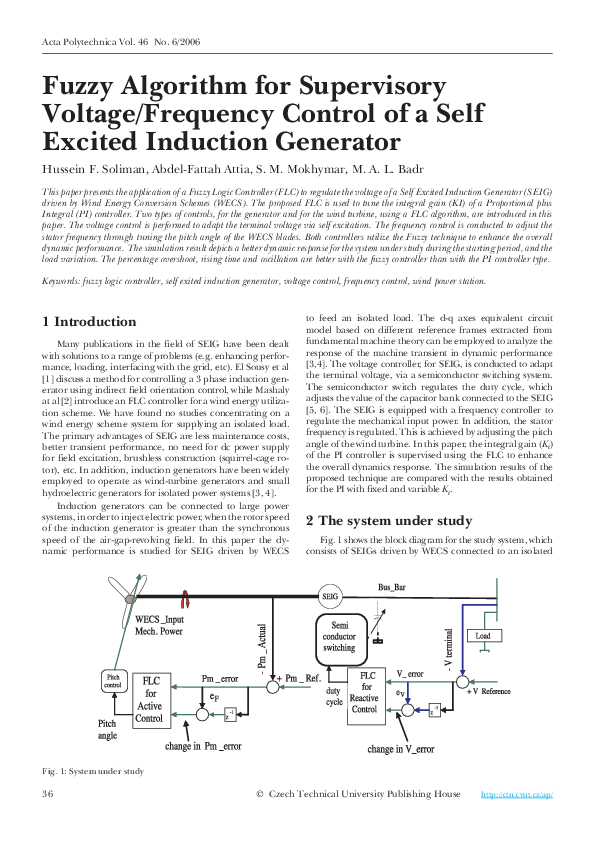 (PDF) Fuzzy Algorithm for Supervisory Voltage/Frequency Control of a ...