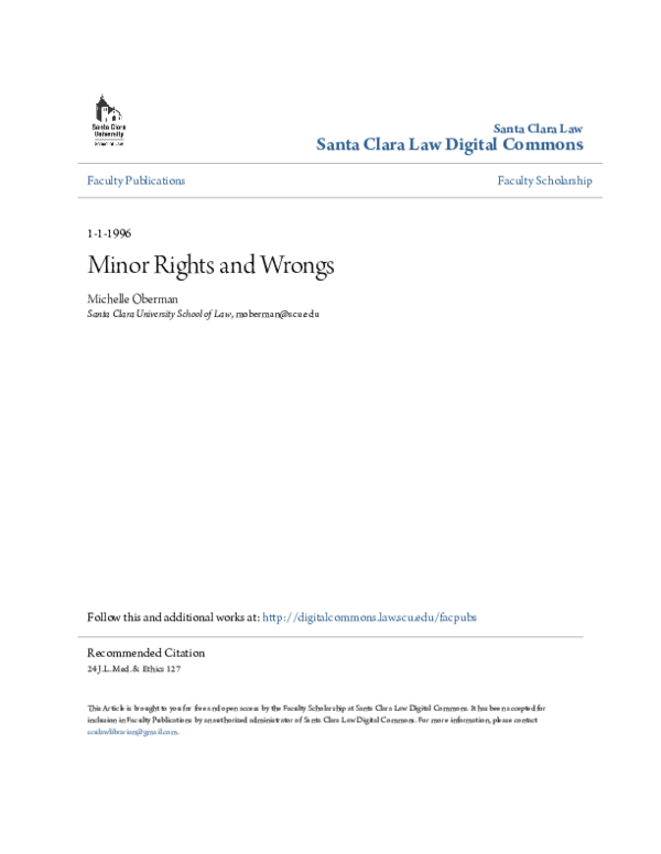 (PDF) Minor Rights and Wrongs